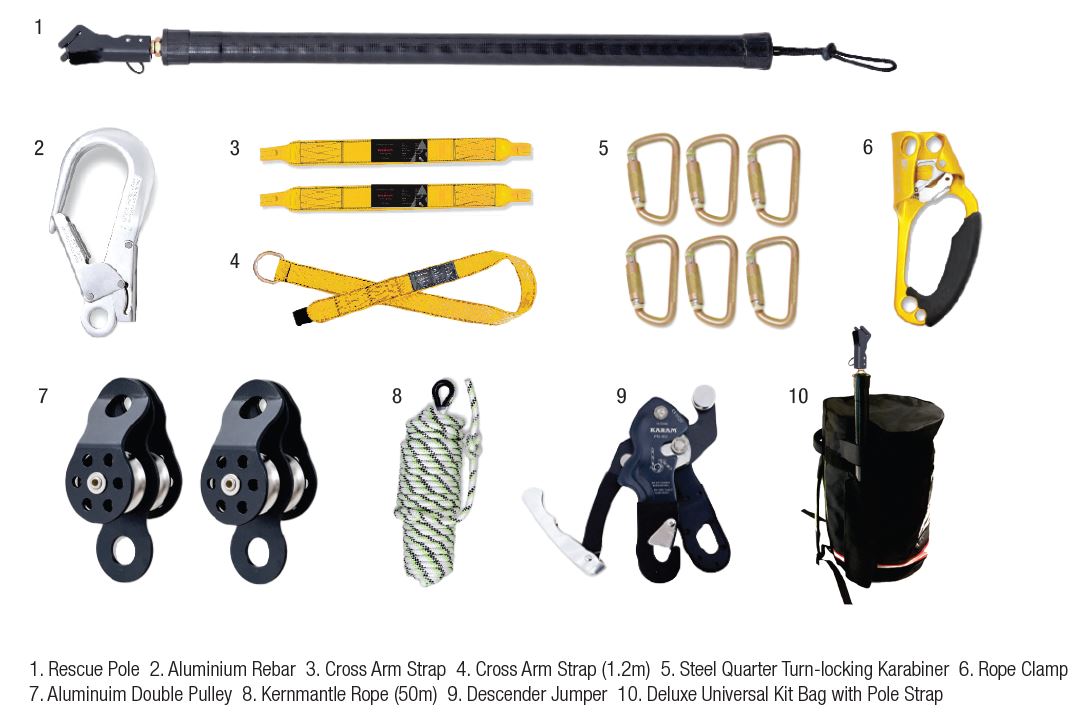 B-Safe Rescue Kit 12.5m x 4:1 Comes with Clamp & Descender (1 Person)