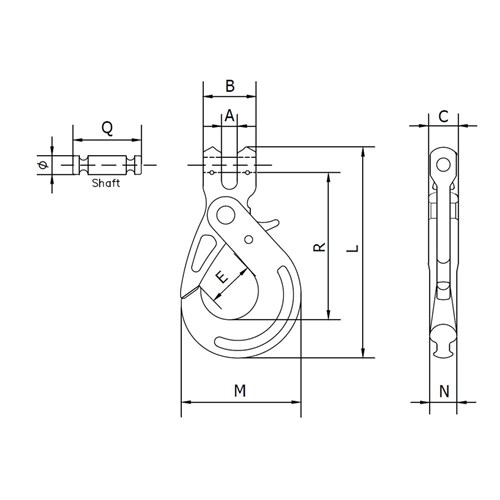Beaver BV100 G100 Clevis Self Locking Hook