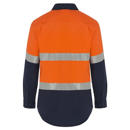WS Workwear Mens Hi-Vis Button-Up Shirt with Reflective Tape
